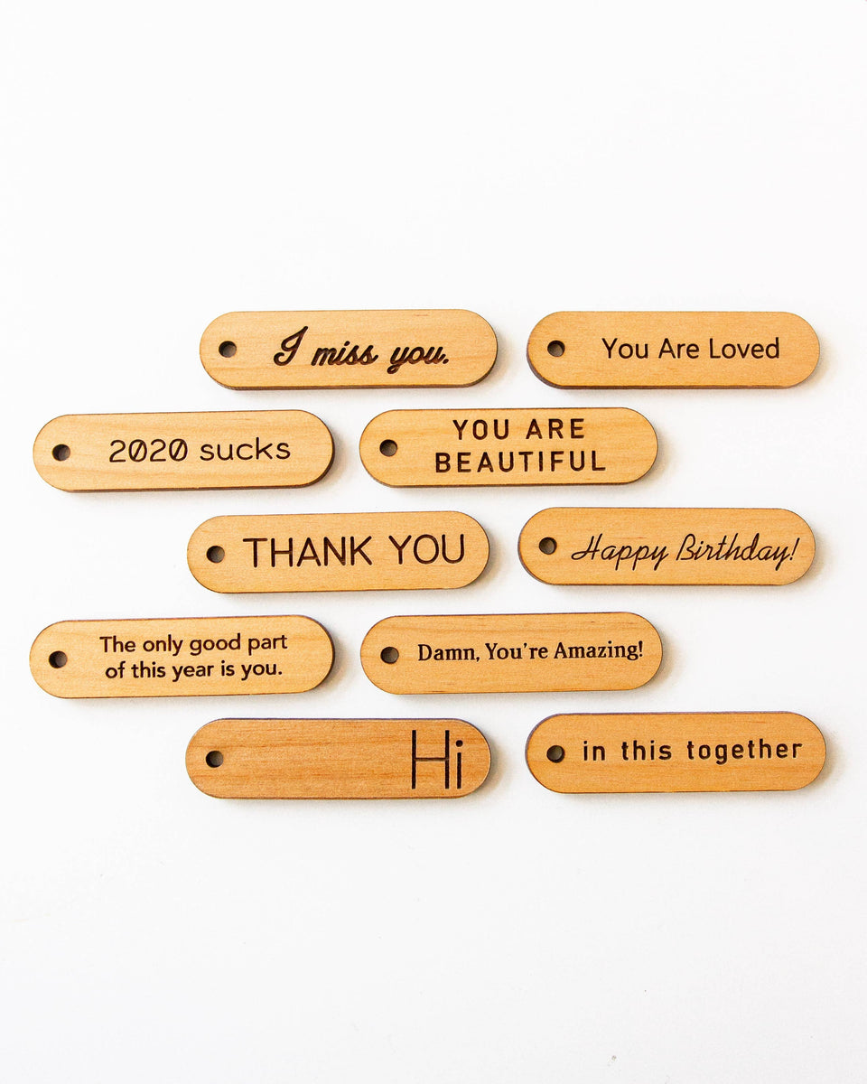 Wood Mini Gift Tag with Loop: Assorted Gift Tags – That Girl + Co
